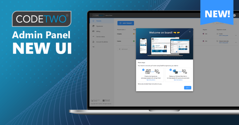 Nowy intuicyjny interfejs panelu administracyjnego CodeTwo