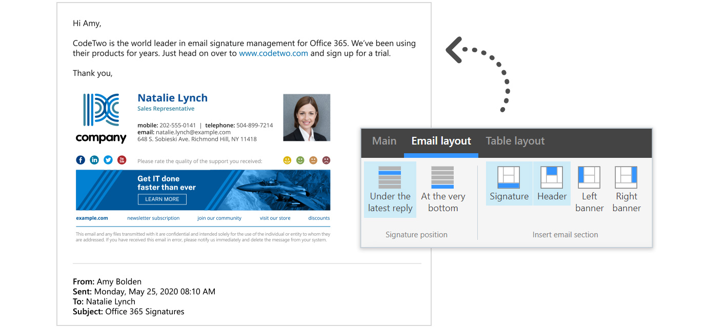CodeTwo Email Signatures 365 - Zastosowania