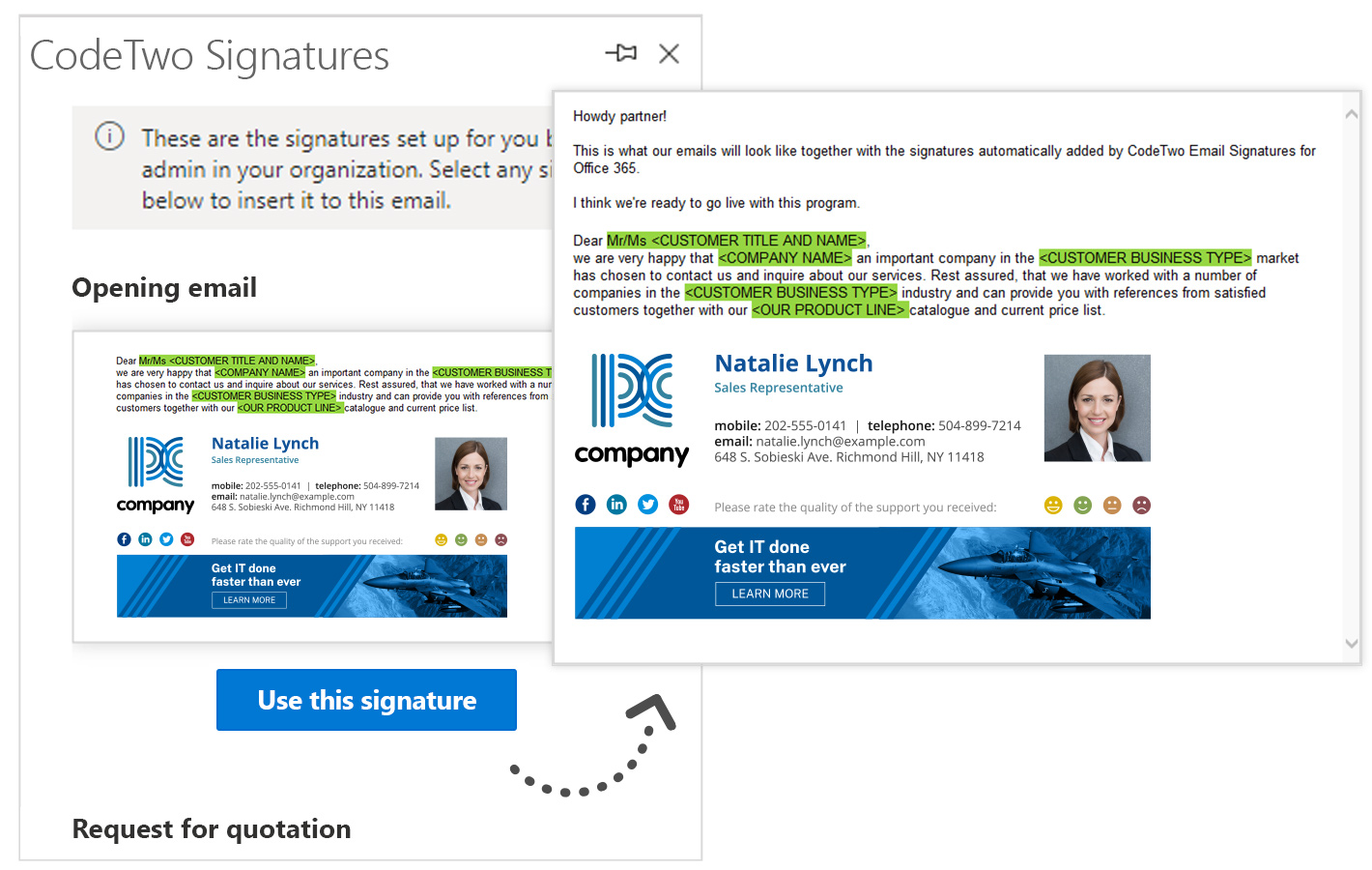 CodeTwo Email Signatures 365 - Zastosowania