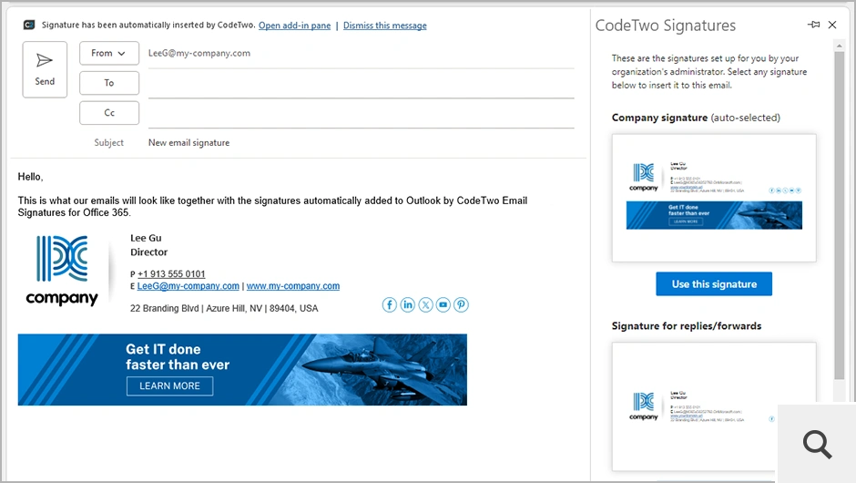 CodeTwo Email Signatures 365 – Filmy i screenshoty